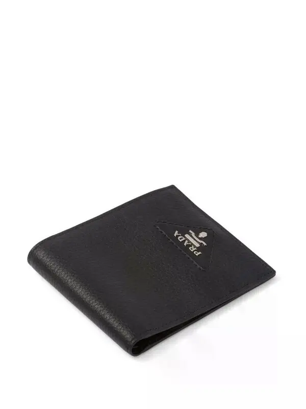 Prada Logo-plaque Bi-fold Wallet - Black