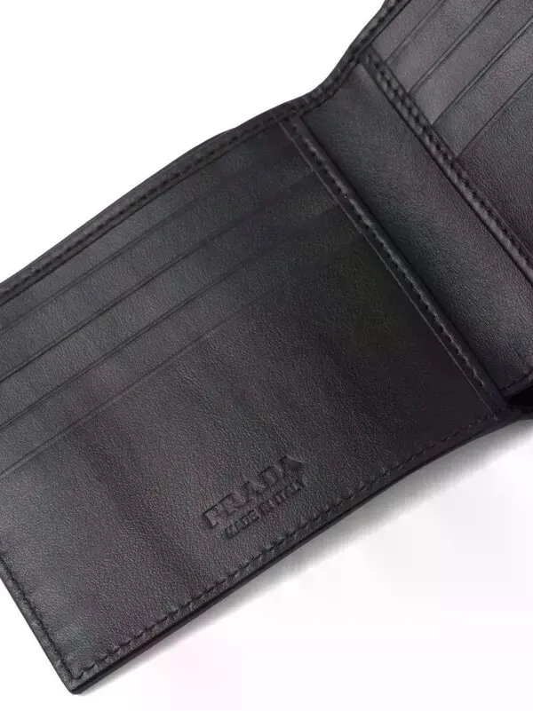 Prada Logo-plaque Bi-fold Wallet - Black