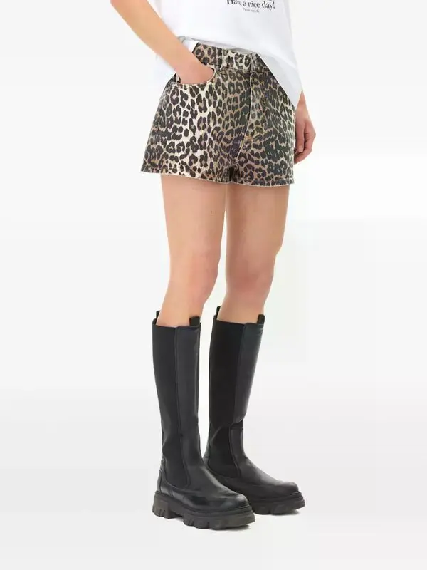 GANNI Leopard-print Shorts