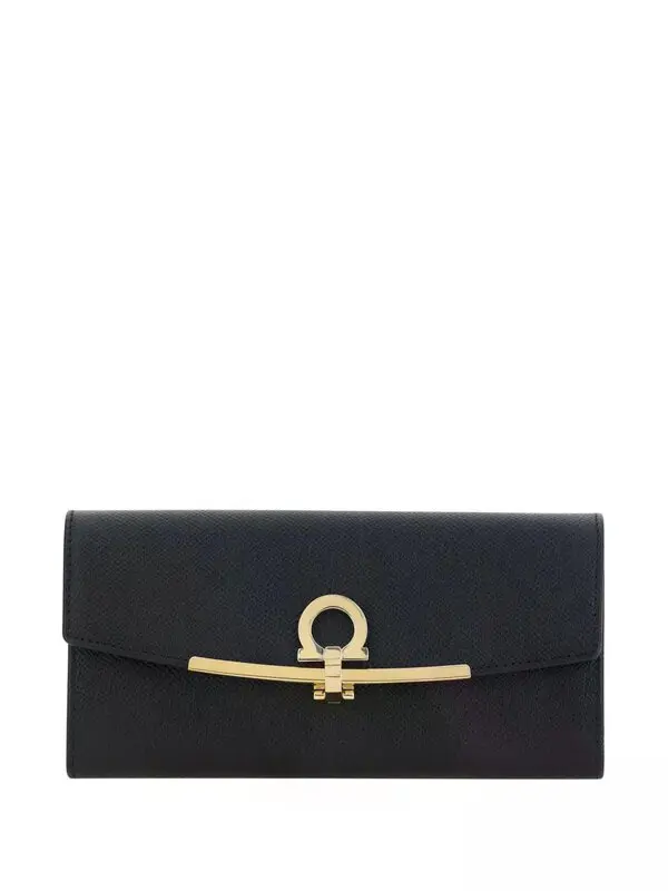 FERRAGAMO Gancini Continental Wallet - Black