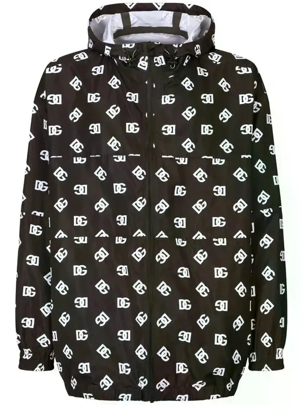 Dolce & Gabbana Monogram Print Hooded Jacket