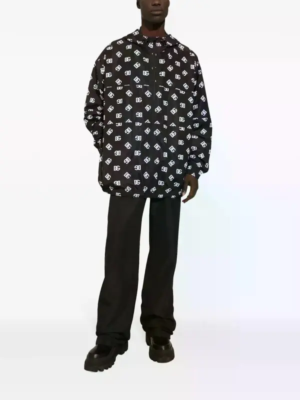 Dolce & Gabbana Monogram Print Hooded Jacket