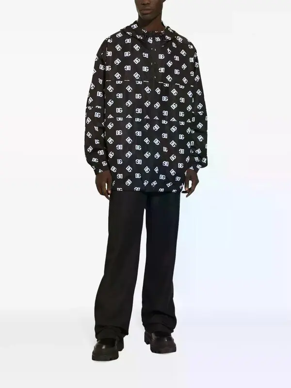 Dolce & Gabbana Monogram Print Hooded Jacket