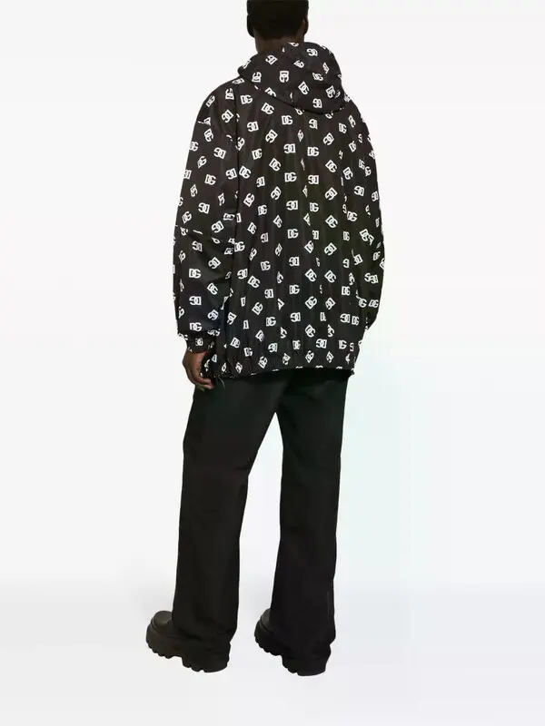 Dolce & Gabbana Monogram Print Hooded Jacket