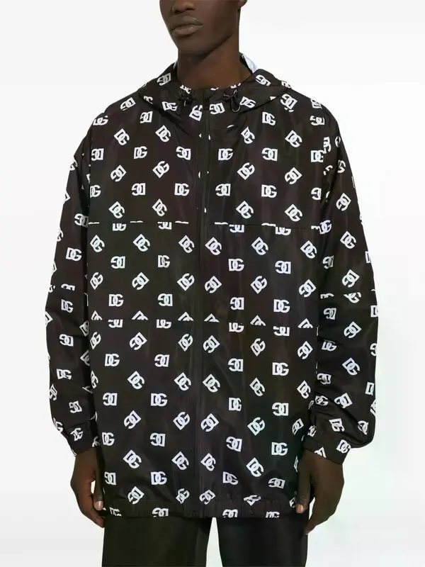 Dolce & Gabbana Monogram Print Hooded Jacket