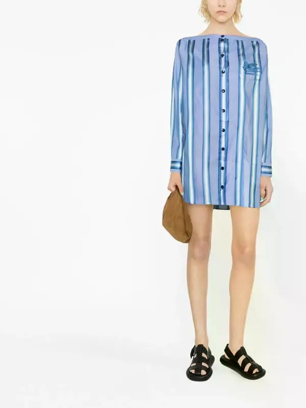 Etro Vertical-stripe Long-sleeve Shirt Dress