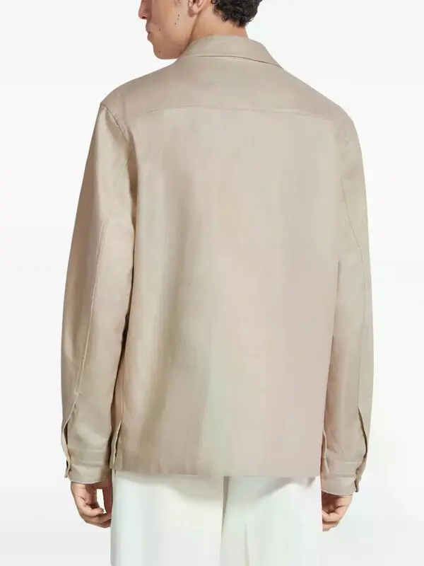 Zegna Chest-pockets Linen Shirt - Neutrals