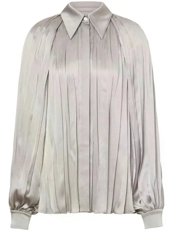 Alberta Ferretti Pleated Satin Shirt