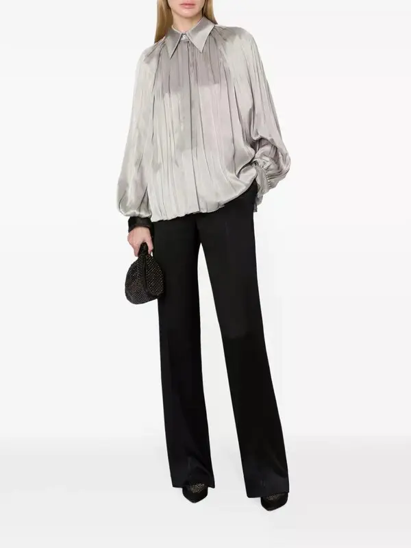 Alberta Ferretti Pleated Satin Shirt