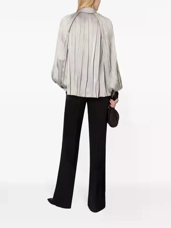 Alberta Ferretti Pleated Satin Shirt