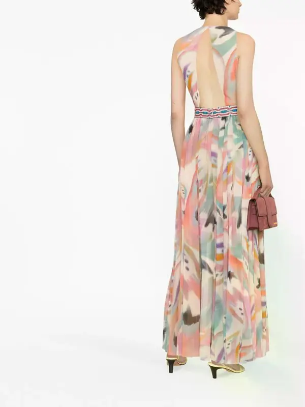 Etro Abstract-print Silk Maxi Dress - Neutrals