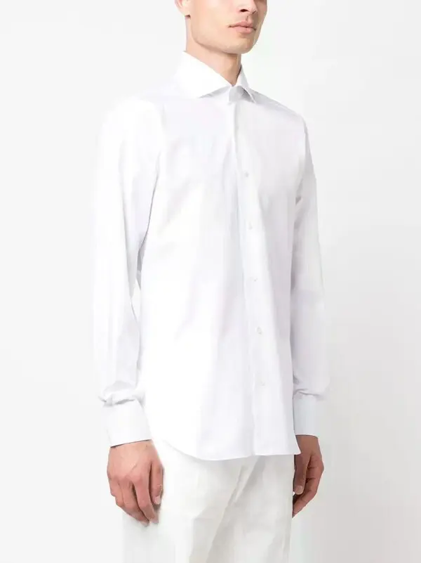 BARBA NAPOLI Spread-collar Cotton Shirt