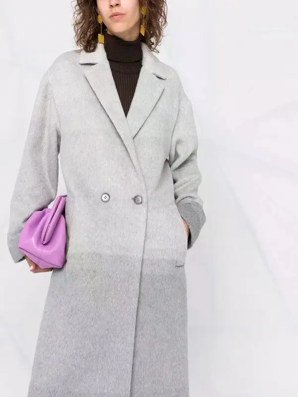 TWINSET Gradient-effect Double-breasted Coat With Notched Lapels