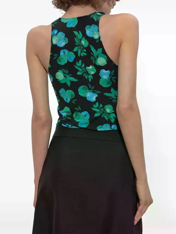 Coperni Sleeveless Floral Print Bodysuit With Cut-out Detailing