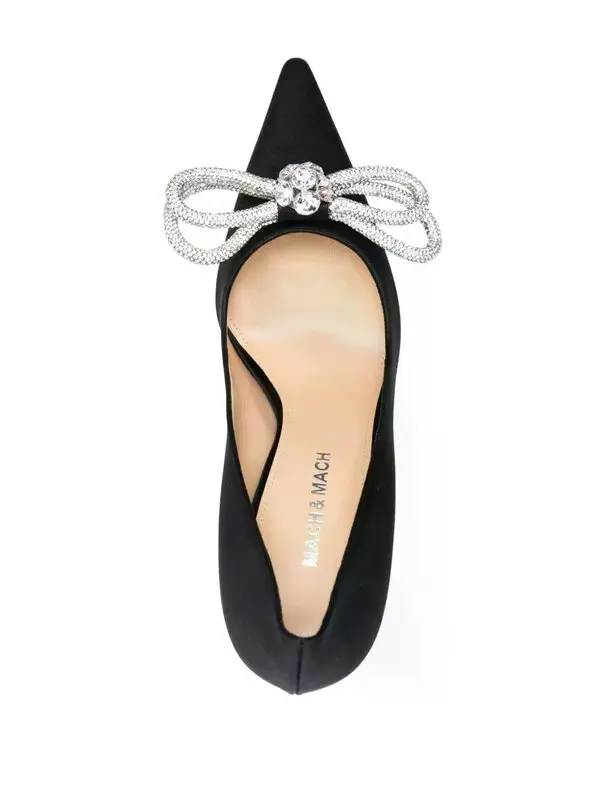 Mach & Mach Double Bow 95mm Satin Pumps