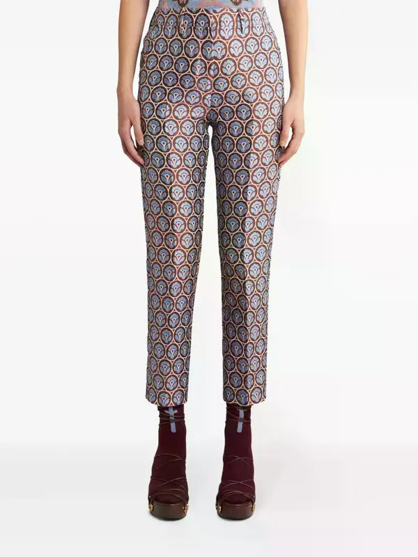 Etro Floral-jacquard Cigarette Trousers