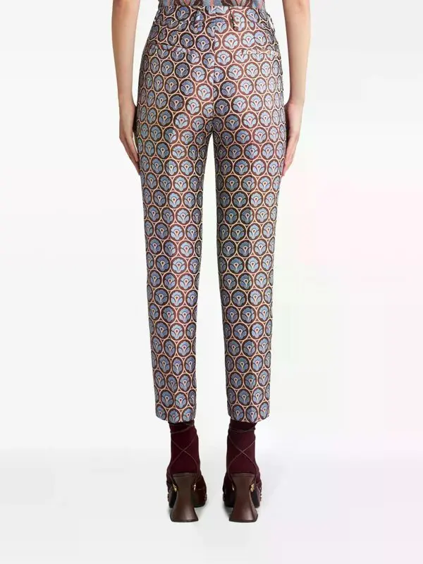 Etro Floral-jacquard Cigarette Trousers