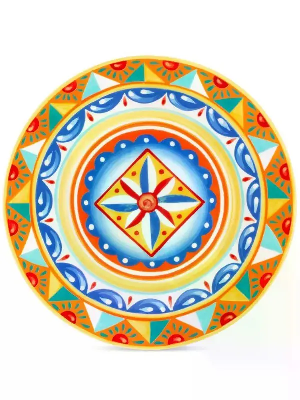 Dolce & Gabbana 2 Piece Fine Porcelain Dinner Plate Set - Orange