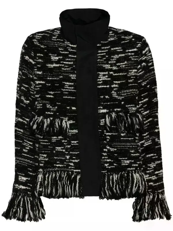 Sacai Fringed-edge Knitted Jacket
