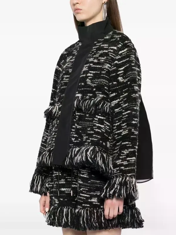 Sacai Fringed-edge Knitted Jacket