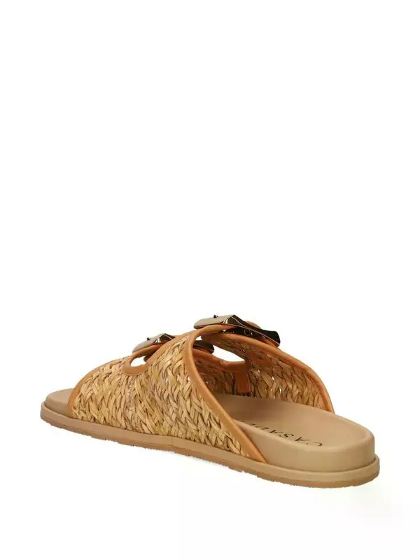 Casadei Birky Woven Double-buckle Sandals