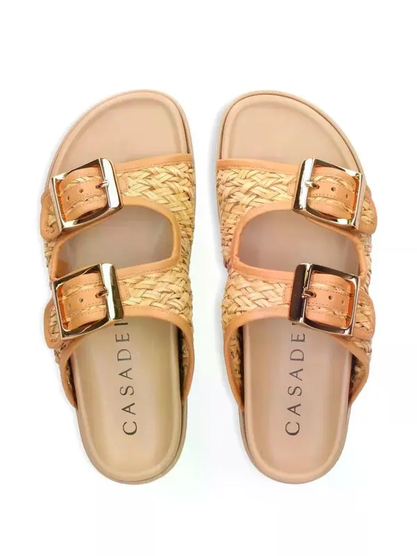 Casadei Birky Woven Double-buckle Sandals