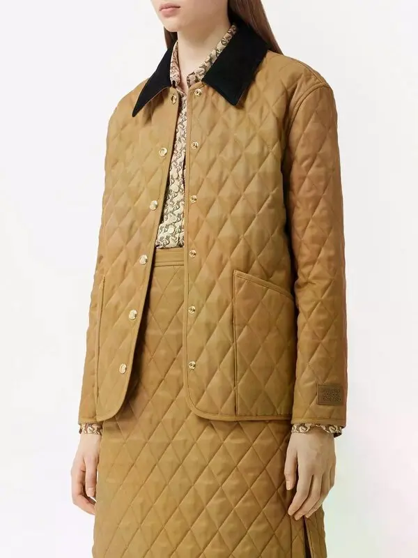 Burberry Diamond-quilted Jacket With Corduroy Collar