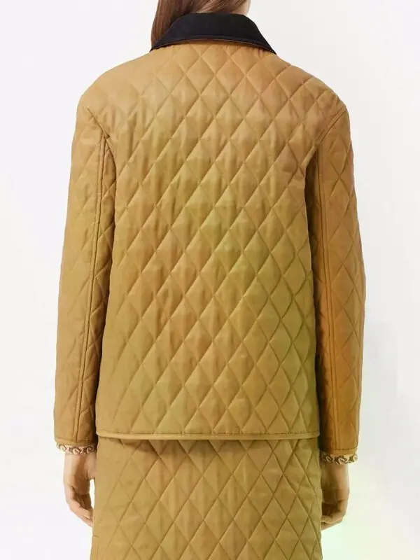 Burberry Diamond-quilted Jacket With Corduroy Collar