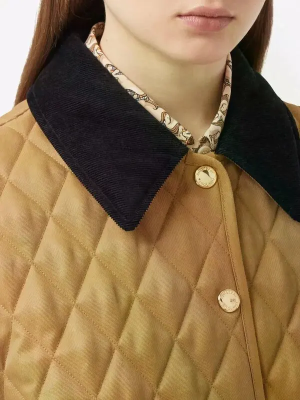 Burberry Diamond-quilted Jacket With Corduroy Collar