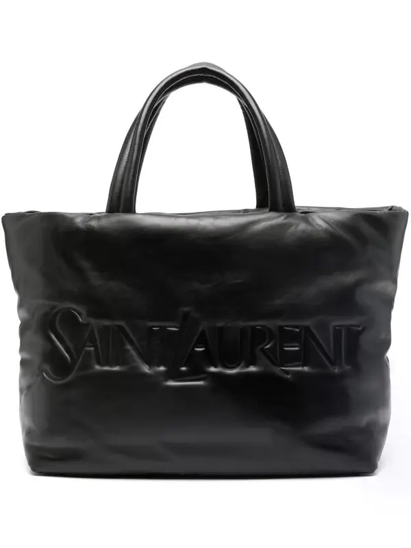 Saint Laurent Logo-debossed Leather Tote Bag