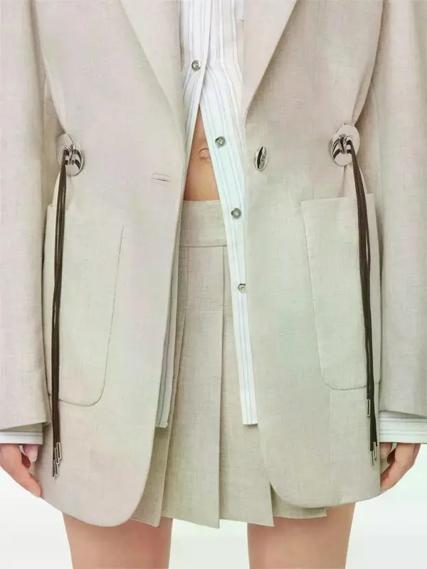 Rabanne Mottled Wool Blazer - Neutrals