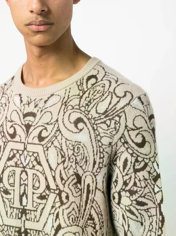Philipp Plein Paisley Print Cashmere-silk Jumper
