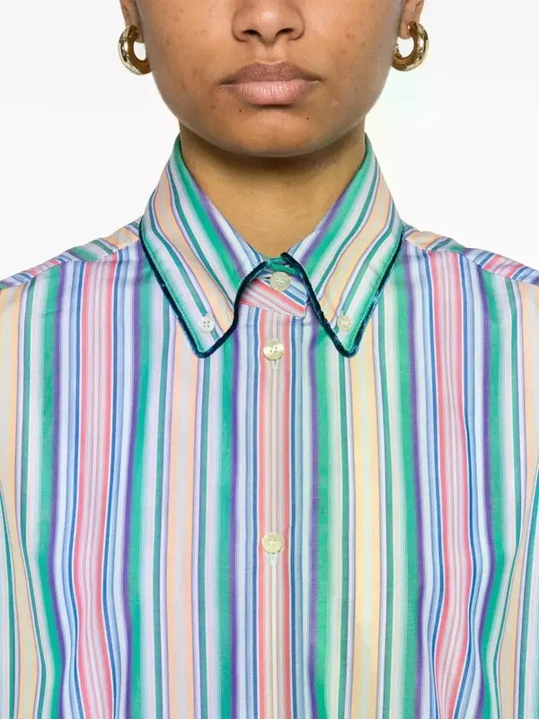 Etro Striped Cropped Button-down Shirt