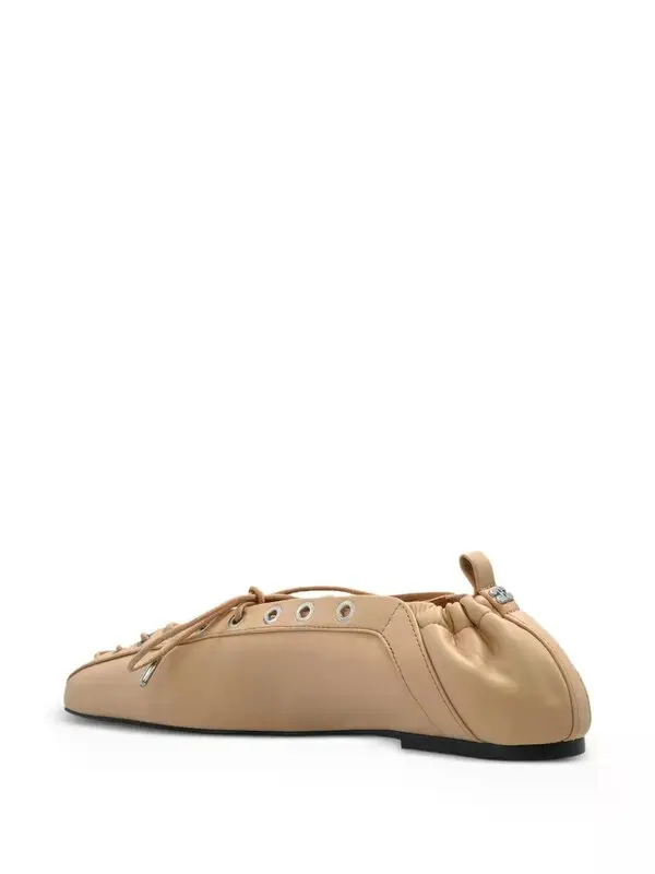 GANNI Leather Derby Shoes - Neutrals