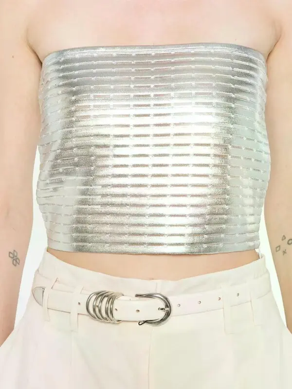 GENNY Laminated Cropped Top
