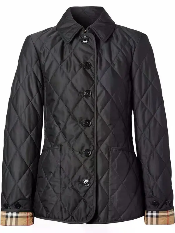 Burberry Diamond-quilted Fitted Jacket