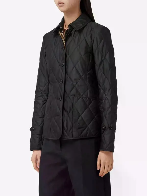 Burberry Diamond-quilted Fitted Jacket