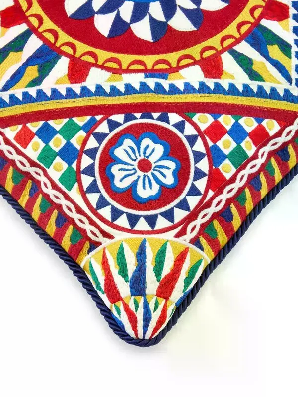 Dolce & Gabbana Embroidered Carretto-print Cushion