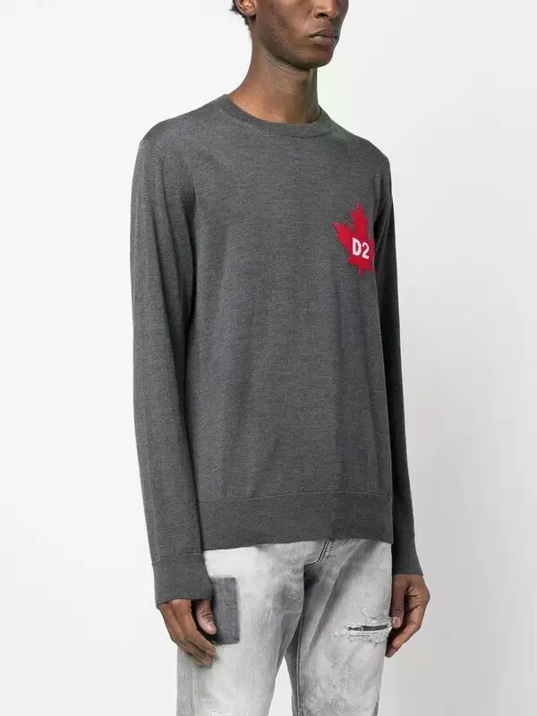Dsquared2 Maple Leaf-motif Virgin Wool Sweater