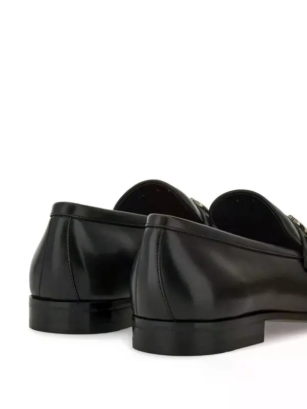 FERRAGAMO Gancini-plaque Loafers - Black