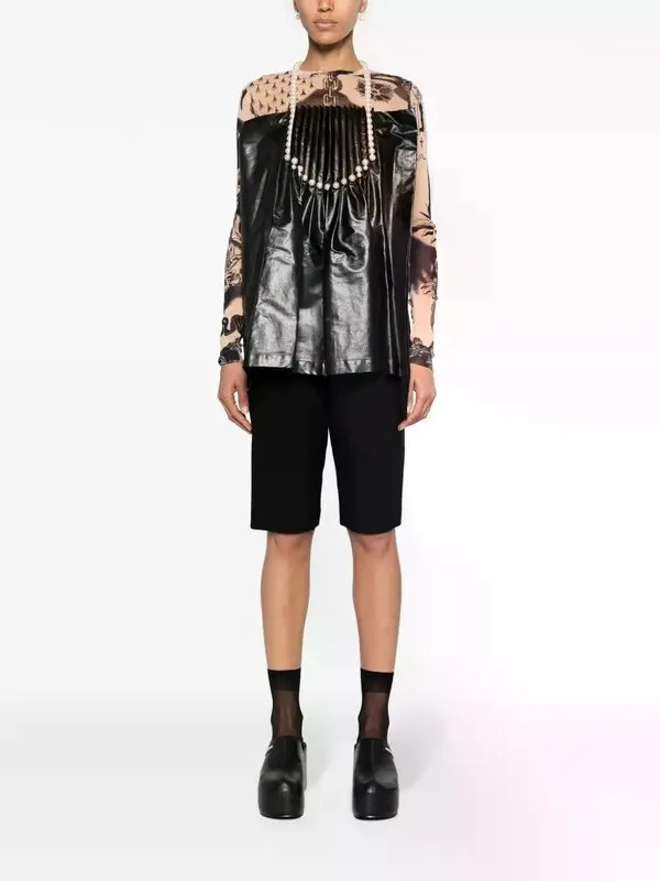 Junya Watanabe Pearl-detail Pleated Blouse