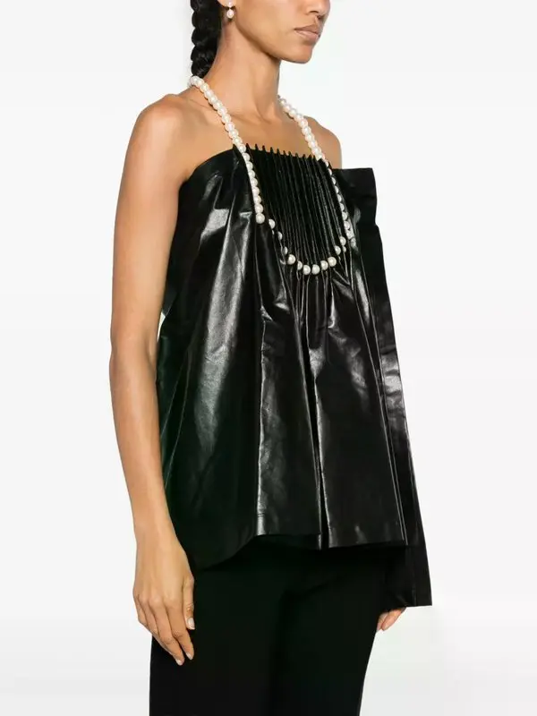 Junya Watanabe Pearl-detail Pleated Blouse