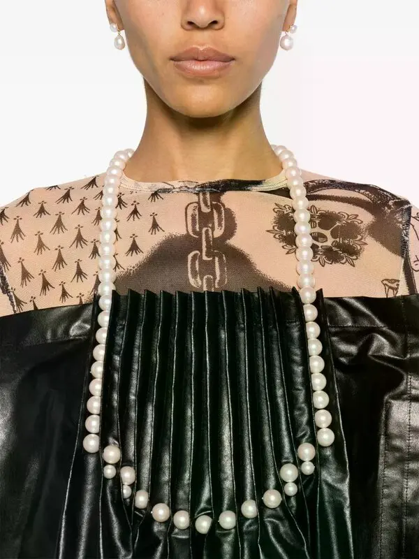 Junya Watanabe Pearl-detail Pleated Blouse