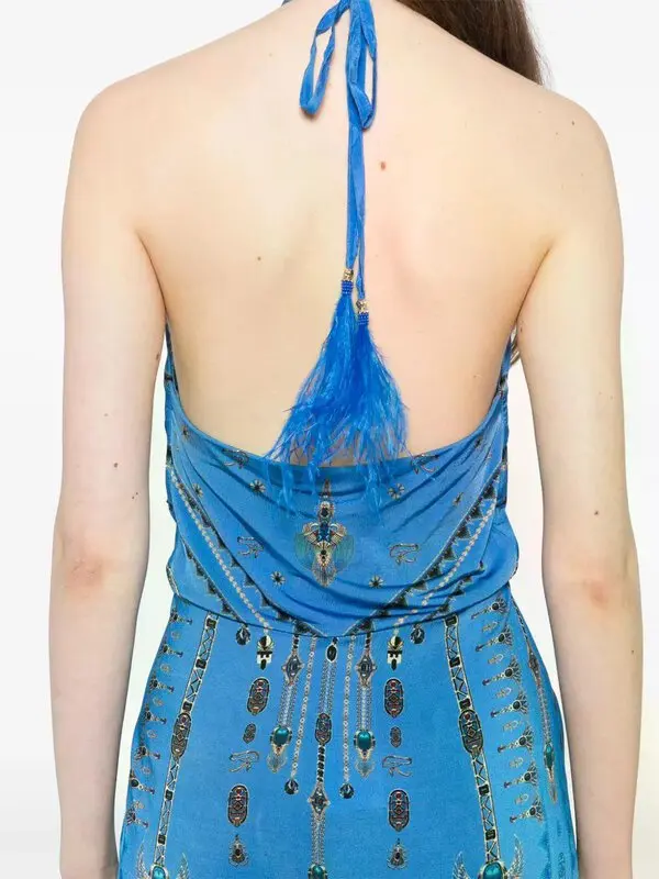 Camilla V-neck Gathered Jersey Dress