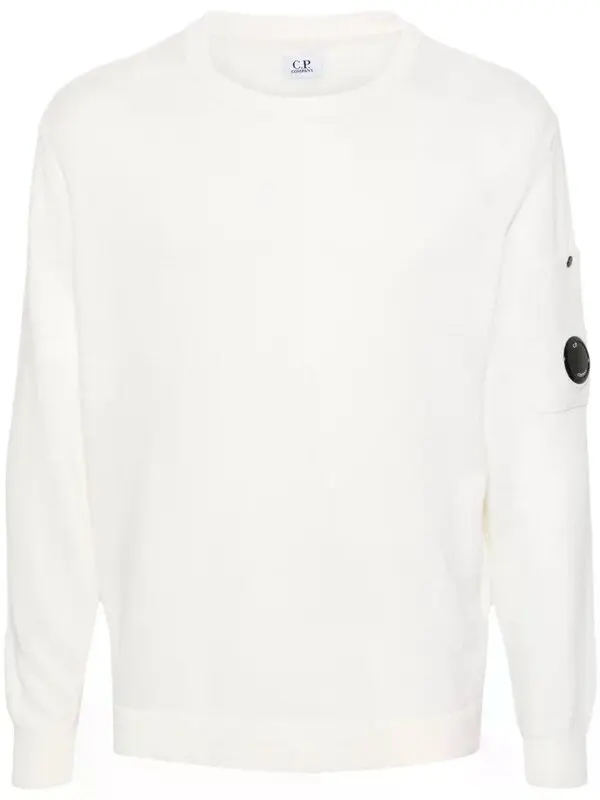 C.P. COMPANY Knitted Crew Neck Jumper With Lens Detail