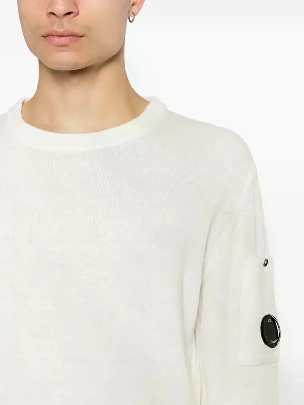 C.P. COMPANY Knitted Crew Neck Jumper With Lens Detail