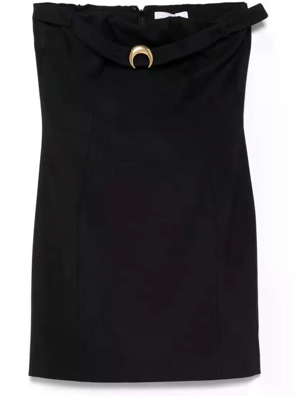 MARINE SERRE Twill Mini Dress With Logo Plaque