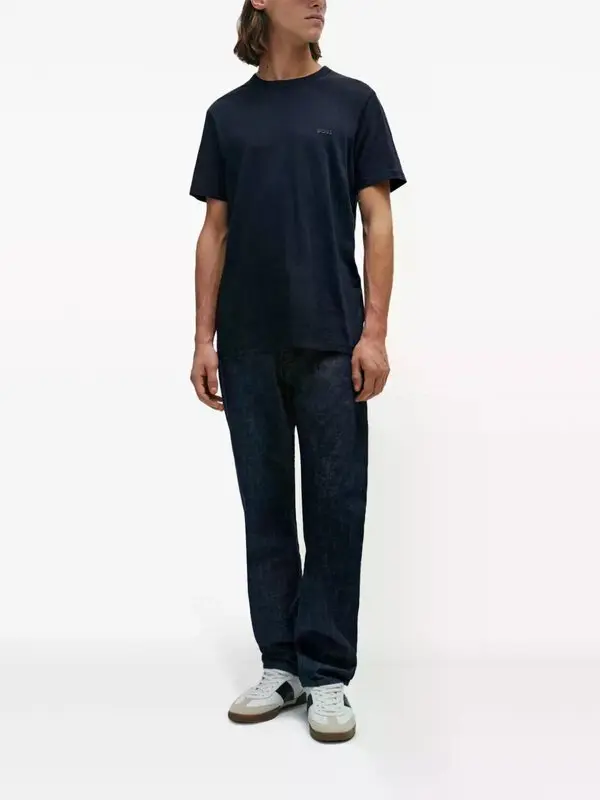 BOSS Logo-print Cotton T-shirt - Blue
