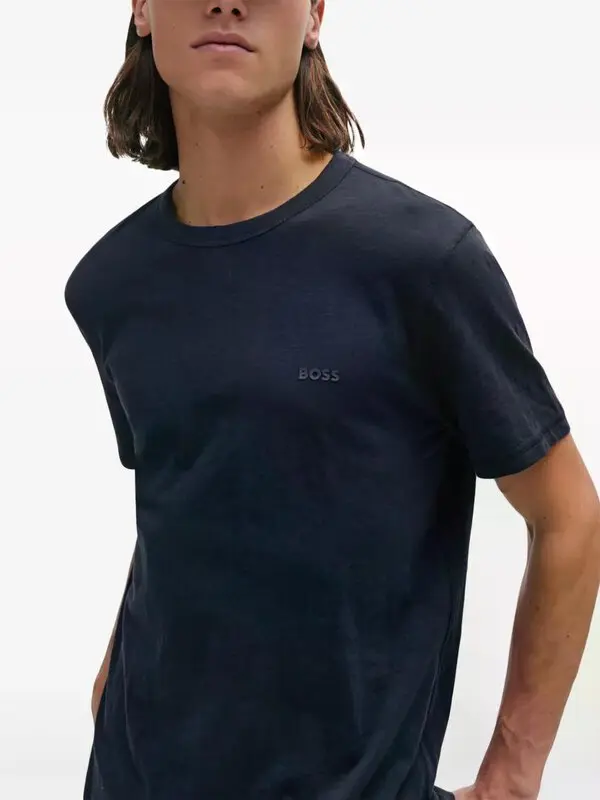 BOSS Logo-print Cotton T-shirt - Blue