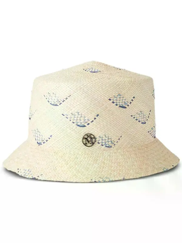 MAISON MICHEL Arsene Straw Cloche Hat - Neutrals